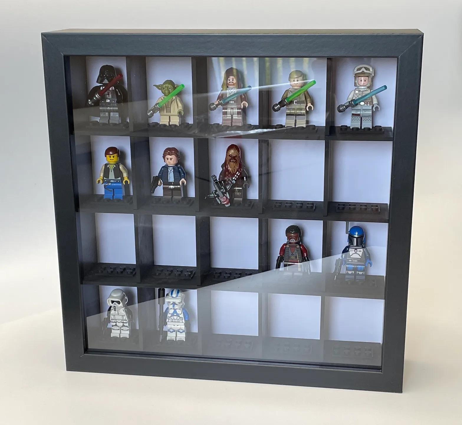 LEGO Minifigure Display Frame Holds 20 Lego Minifigures 27cm X 27cm - Etsy