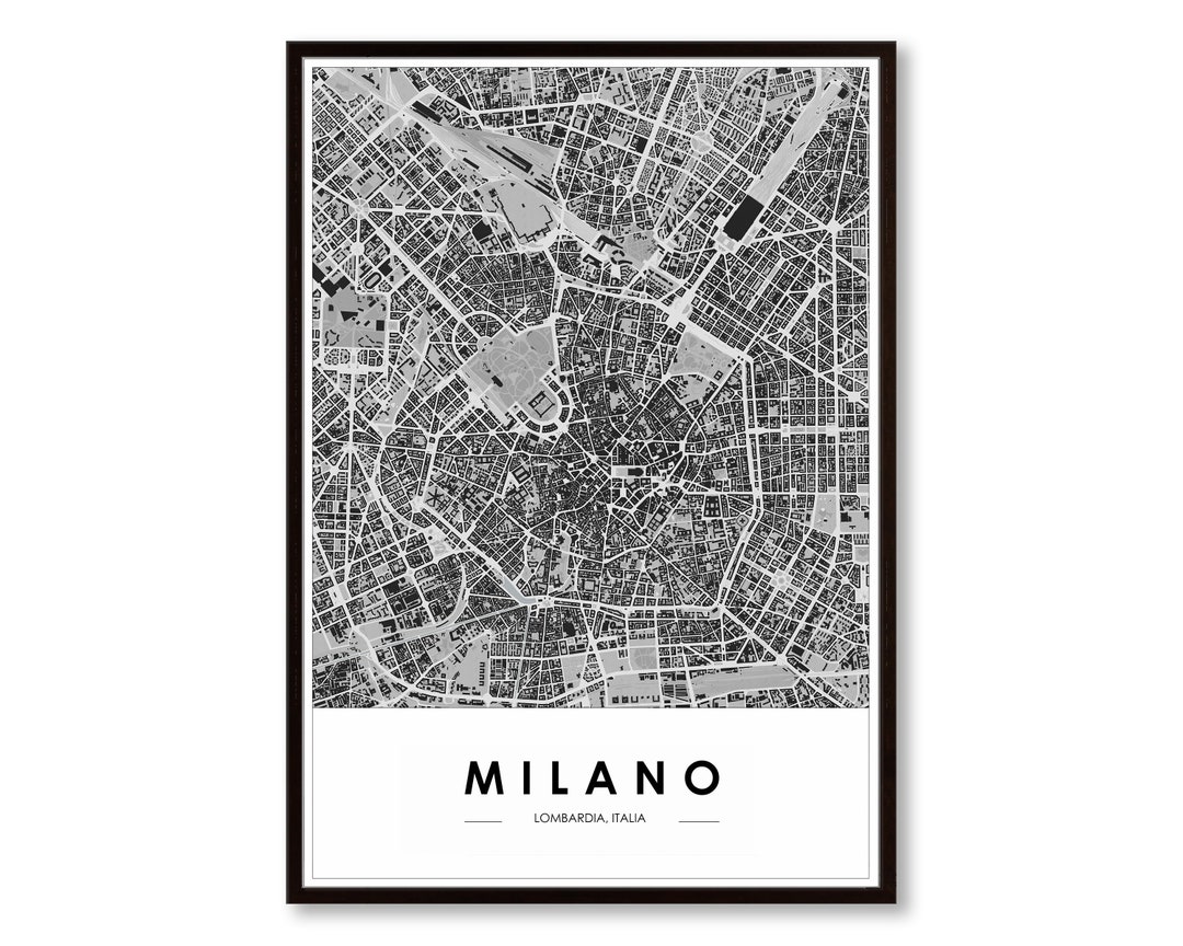 Poster Map Milan - Etsy