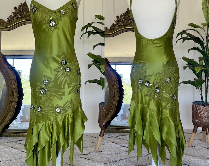 Vintage Sue Wong 90s Y2K Fairycore Silk Embellished Dress - Sue Wong ...