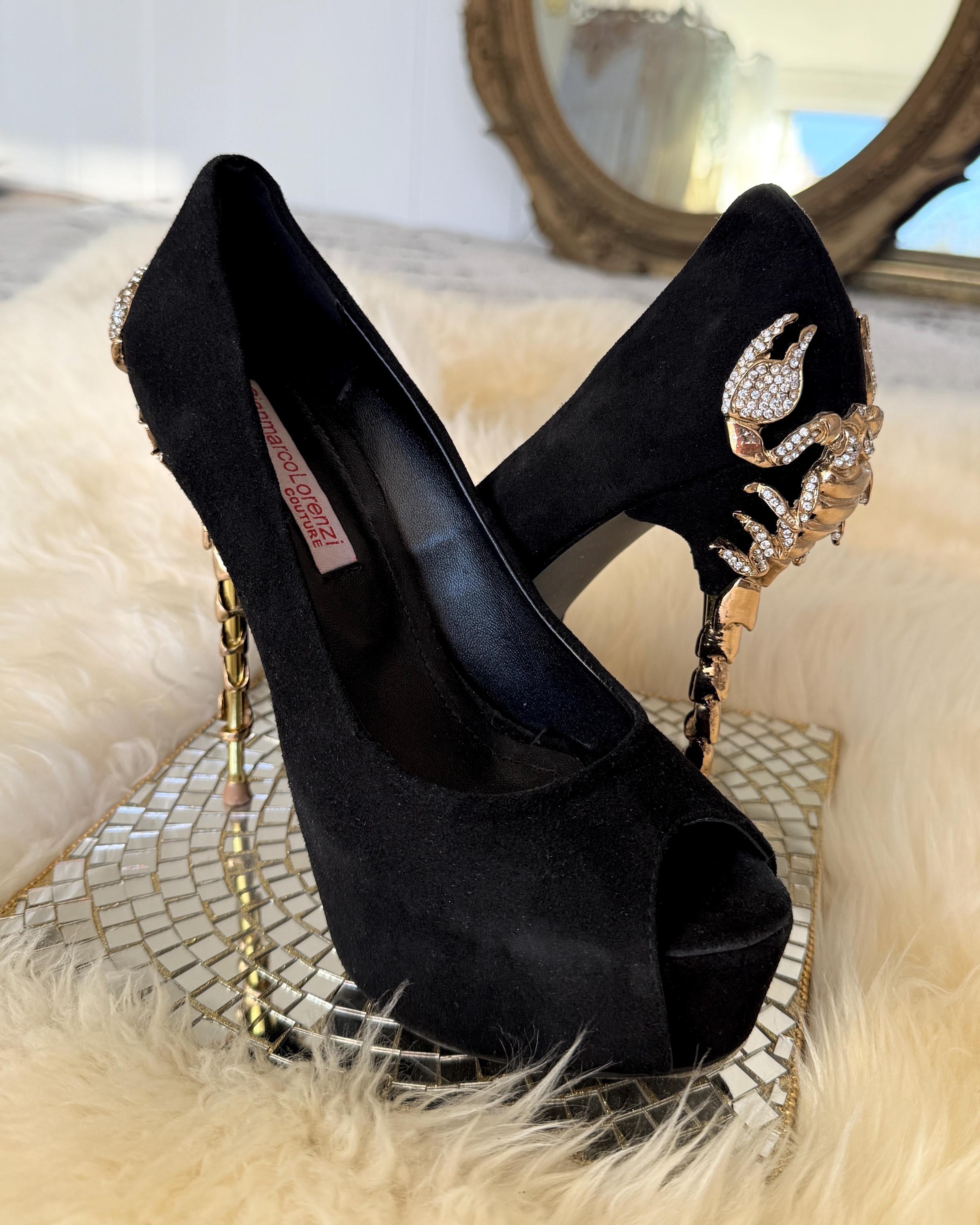 RARE Gianmarco Lorenzi Couture Jewel Encrusted Scorpion Heels - EU Size ...