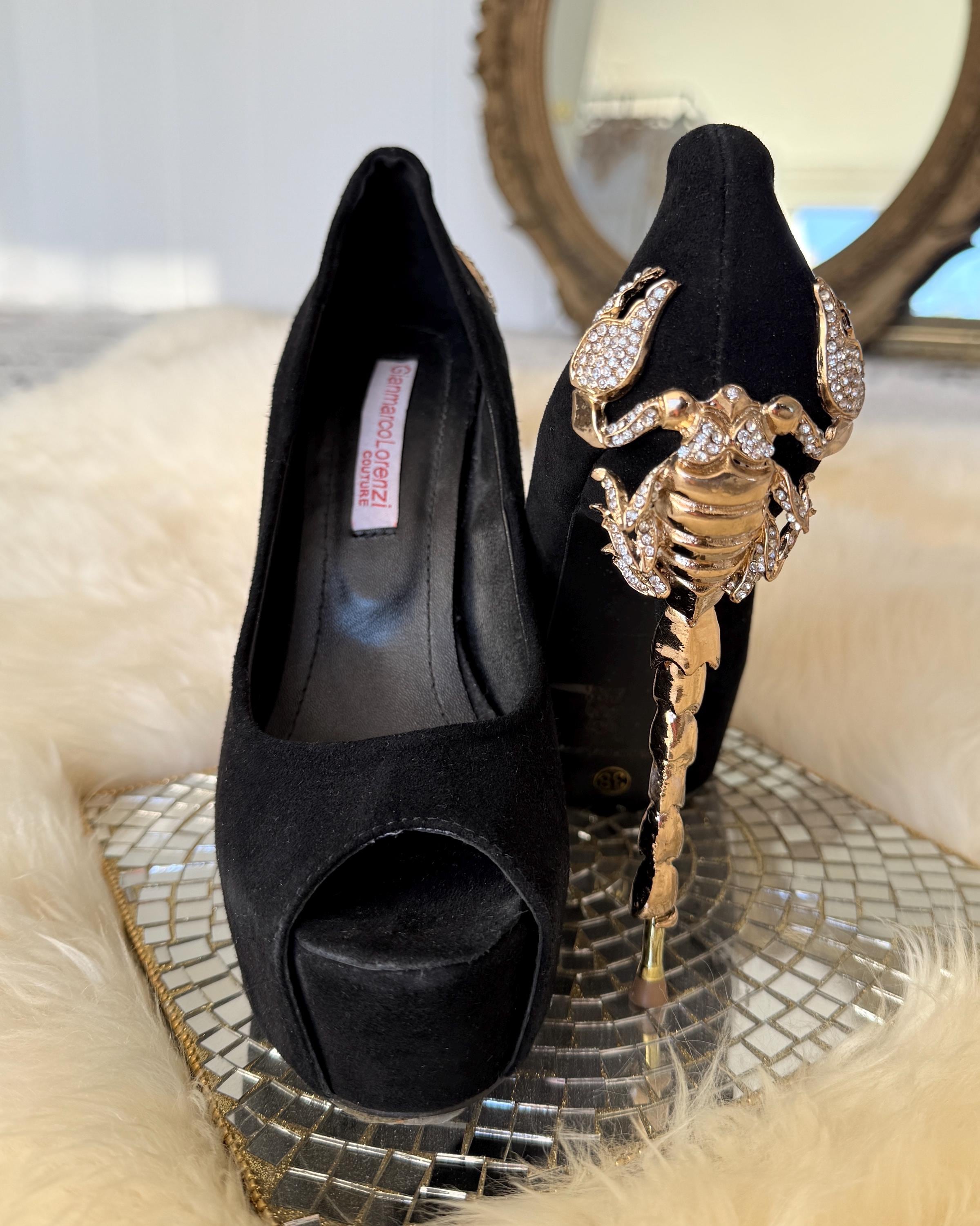 RARE Gianmarco Lorenzi Couture Jewel Encrusted Scorpion Heels - EU Size ...