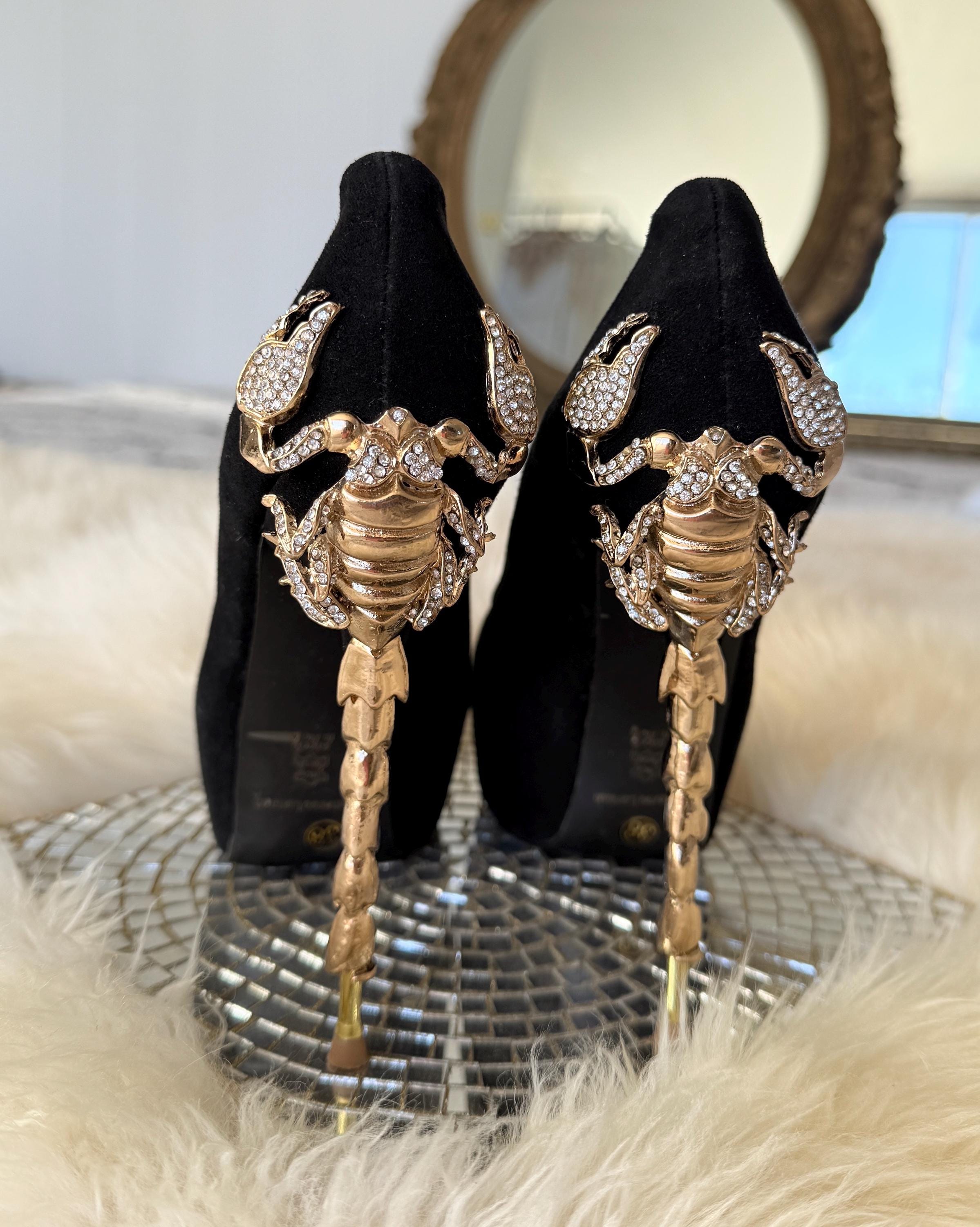 RARE Gianmarco Lorenzi Couture Jewel Encrusted Scorpion Heels - EU Size ...