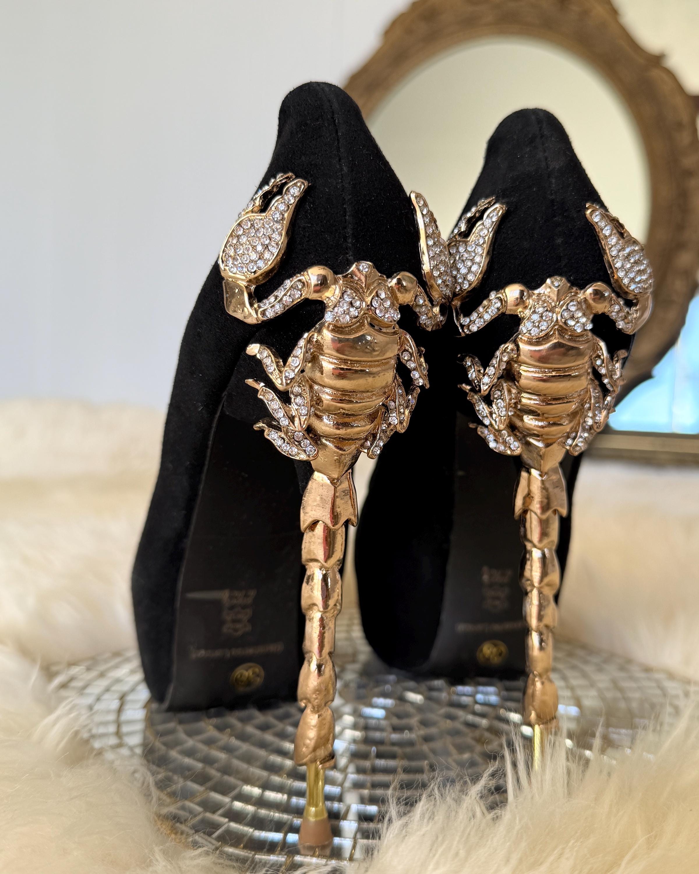 RARE Gianmarco Lorenzi Couture Jewel Encrusted Scorpion Heels - EU Size ...