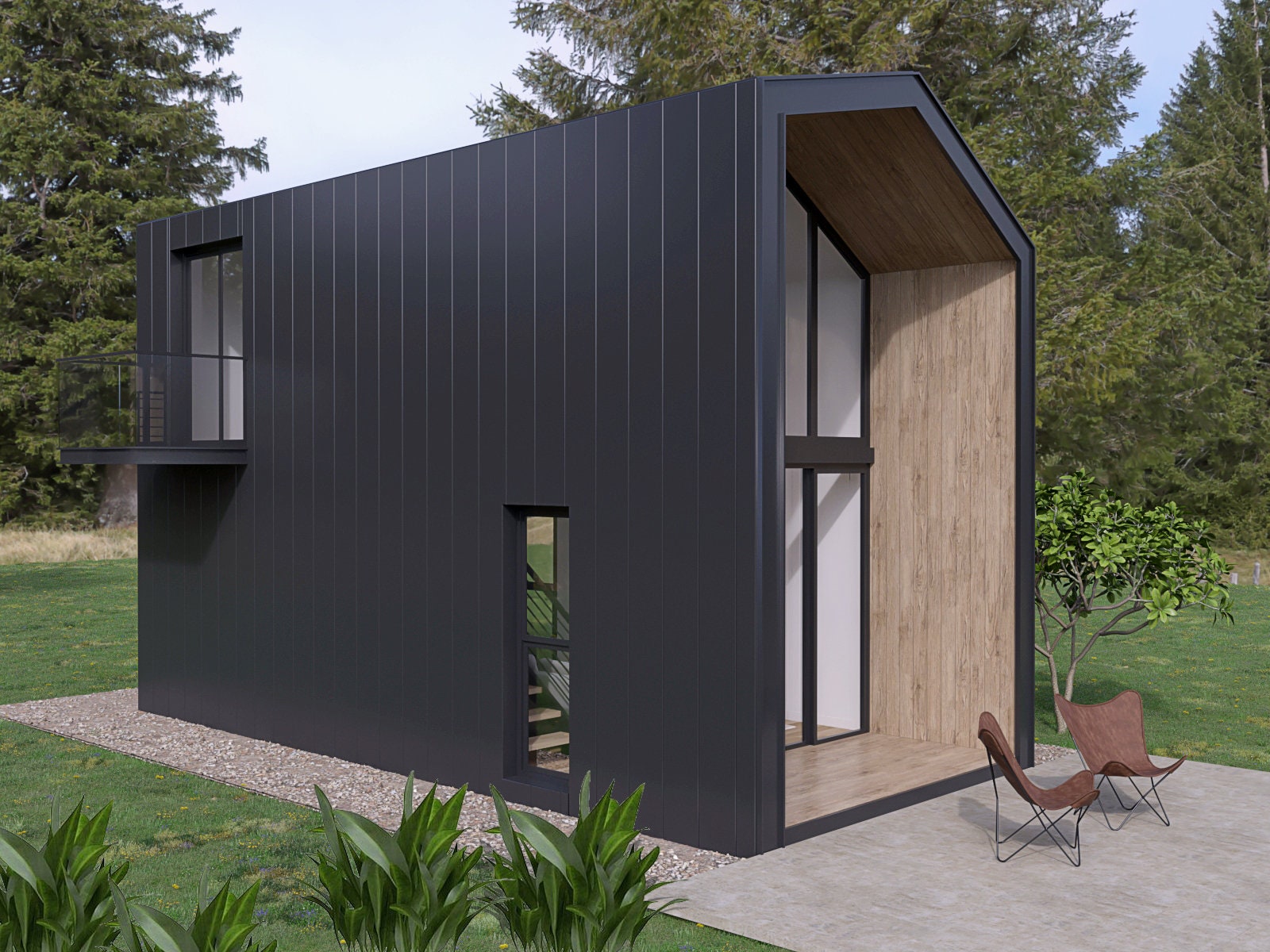 Tiny House Design, 1 Bedroom, Balcony (digital Download) - Etsy