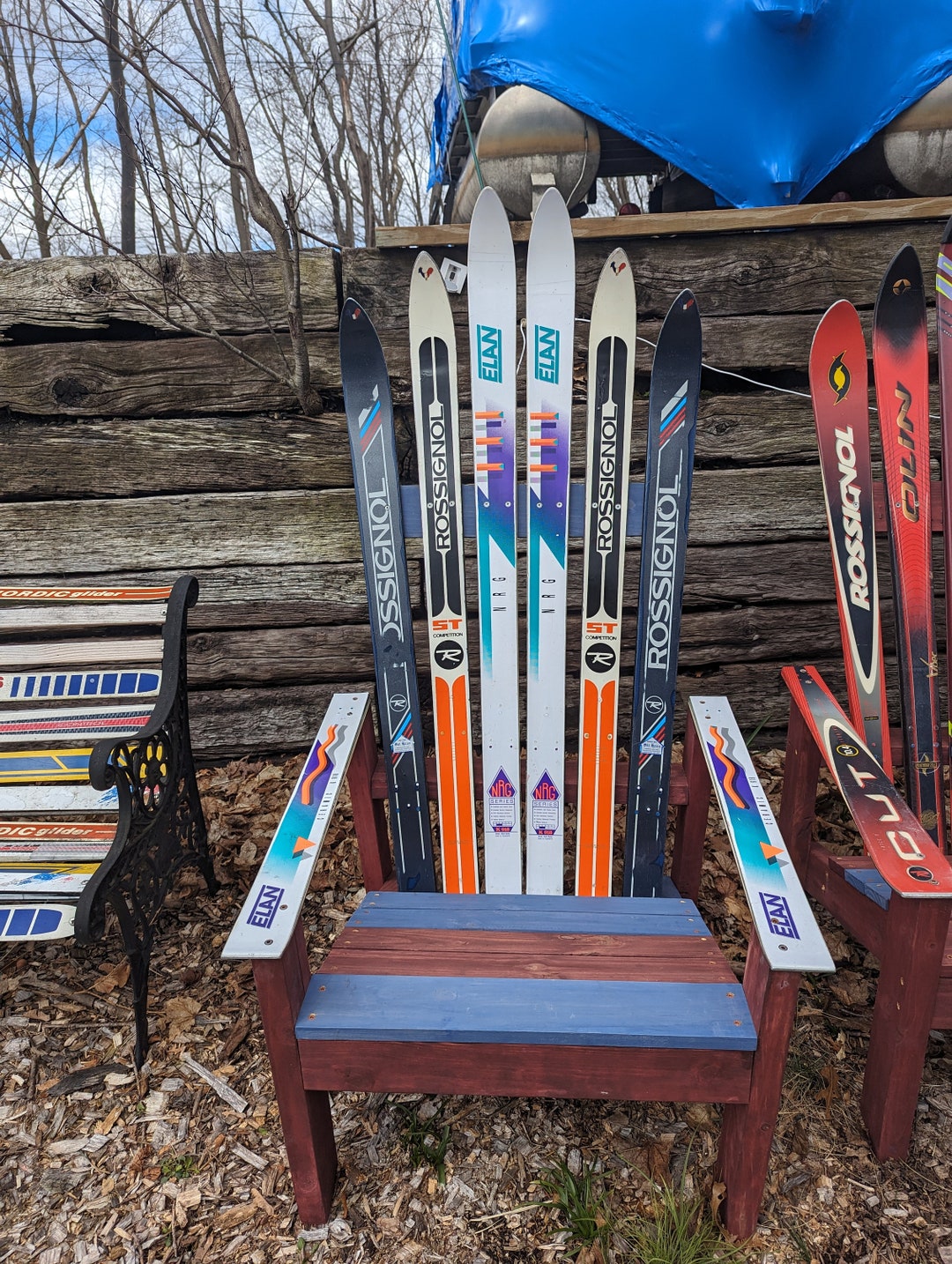 ADIRONDACK SKI CHAIRS - Custom Made! Real Skis! - Etsy