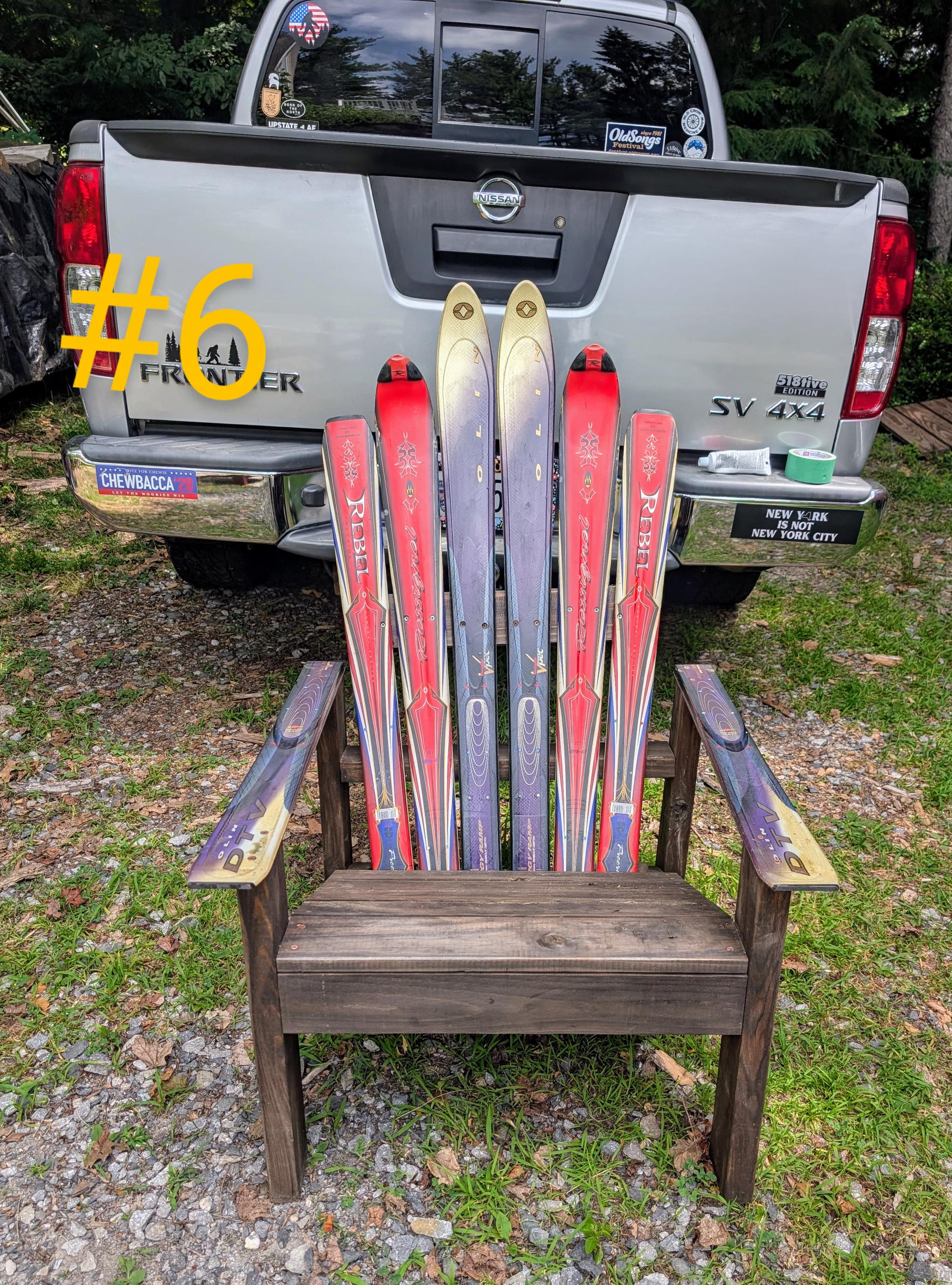 ADIRONDACK SKI CHAIR - Custom Made! Real Skis! Local Pickup Only - Etsy