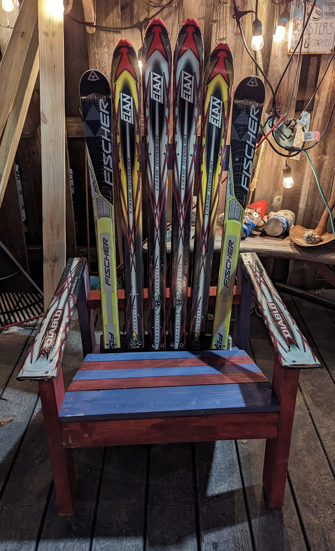 ADIRONDACK SKI CHAIR - Custom Made! Real Skis! - Etsy