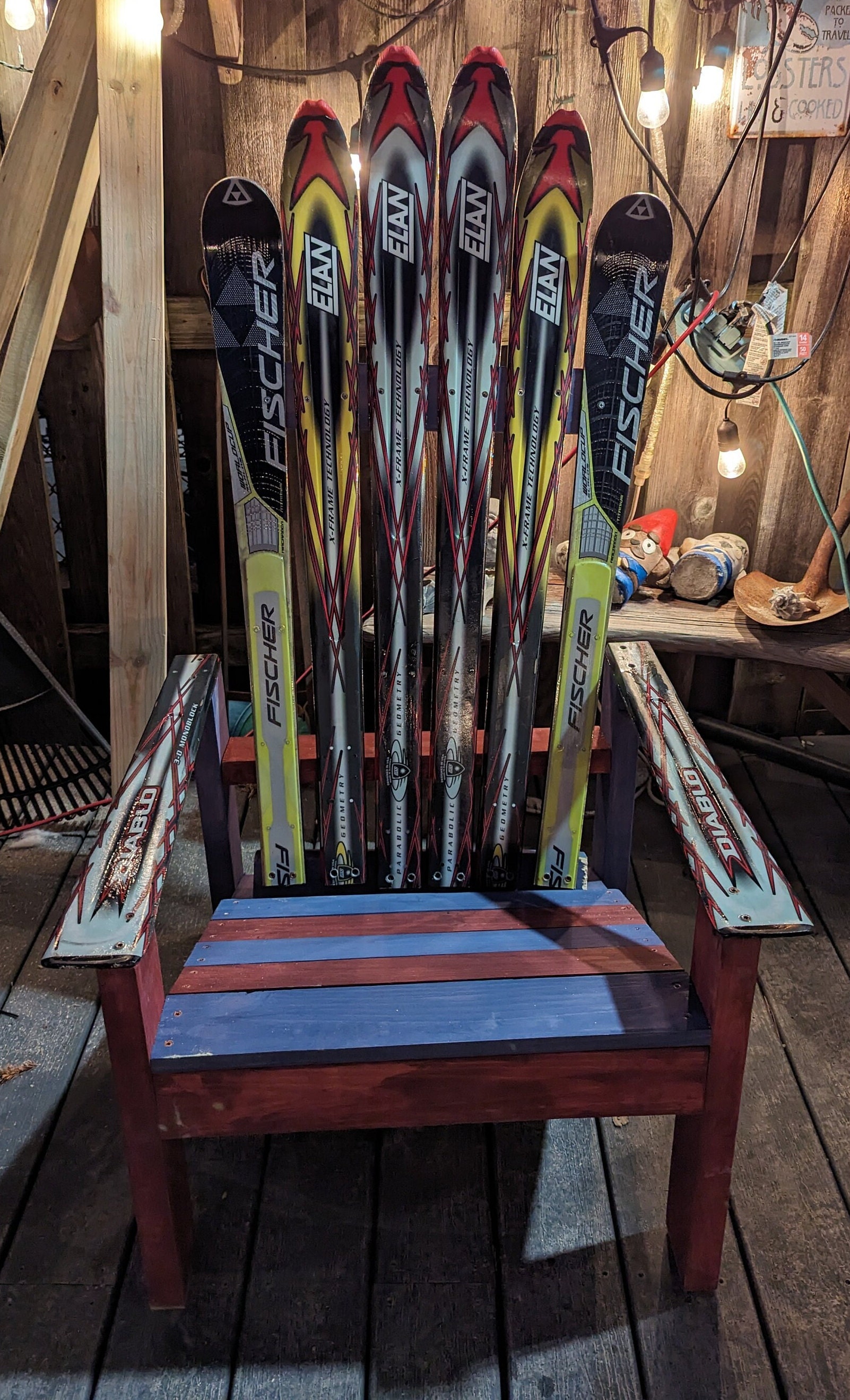 ADIRONDACK SKI CHAIR - Custom Made! Real Skis! Local Pickup Only - Etsy