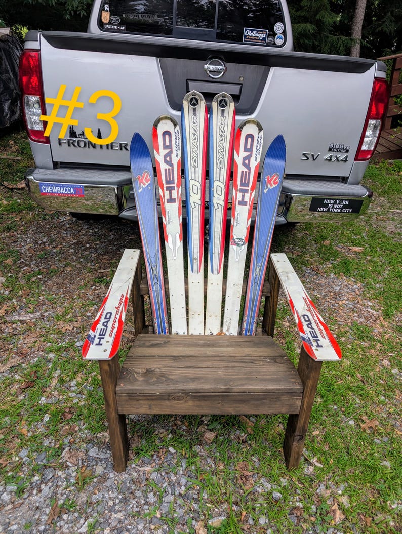 ADIRONDACK SKI CHAIR - Custom Made! Real Skis! Local Pickup Only - Etsy