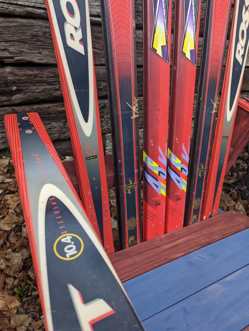 ADIRONDACK SKI CHAIR - Custom Made! Real Skis! - Etsy