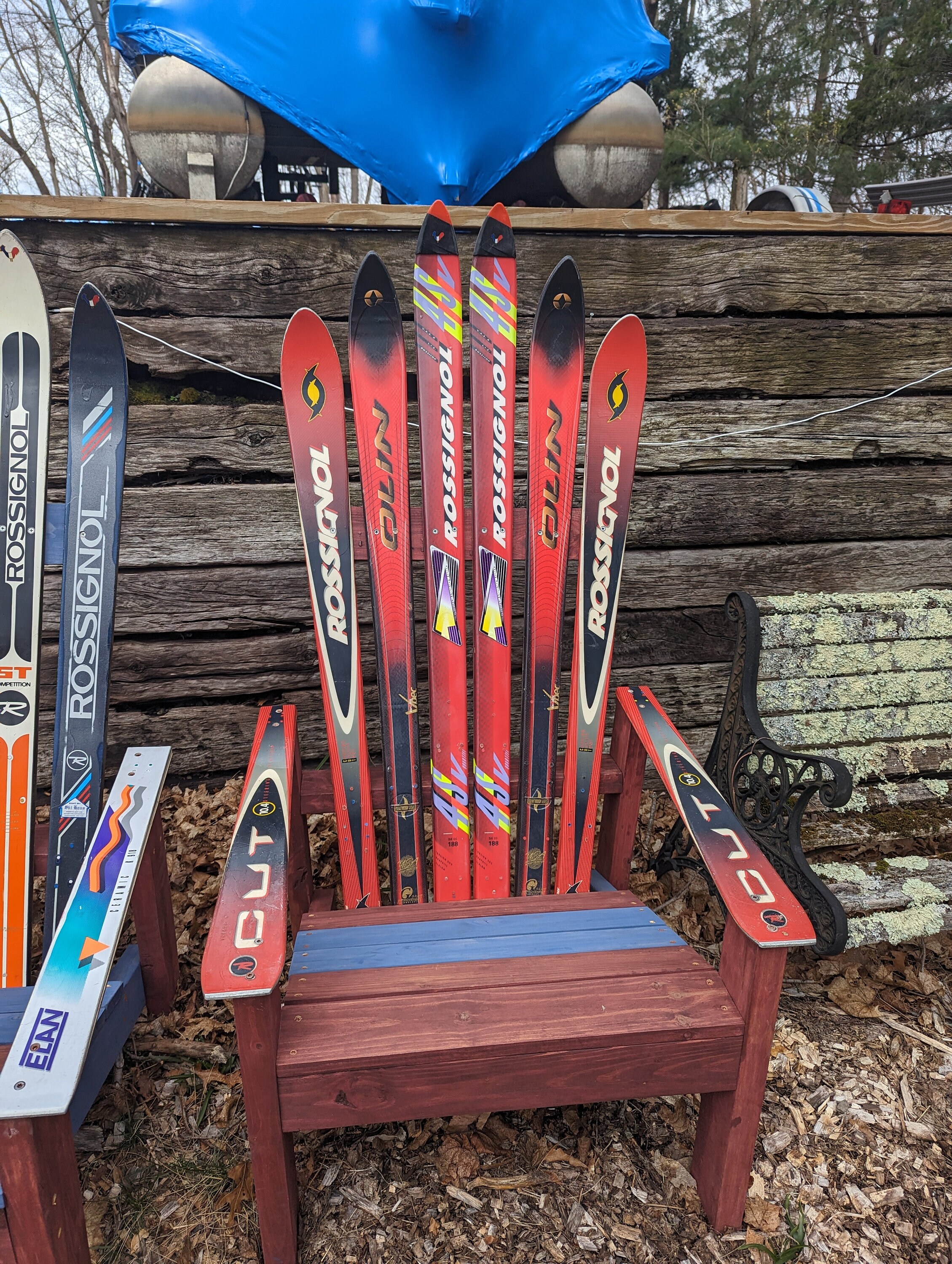 ADIRONDACK SKI CHAIR Custom Made Real Skis - Etsy