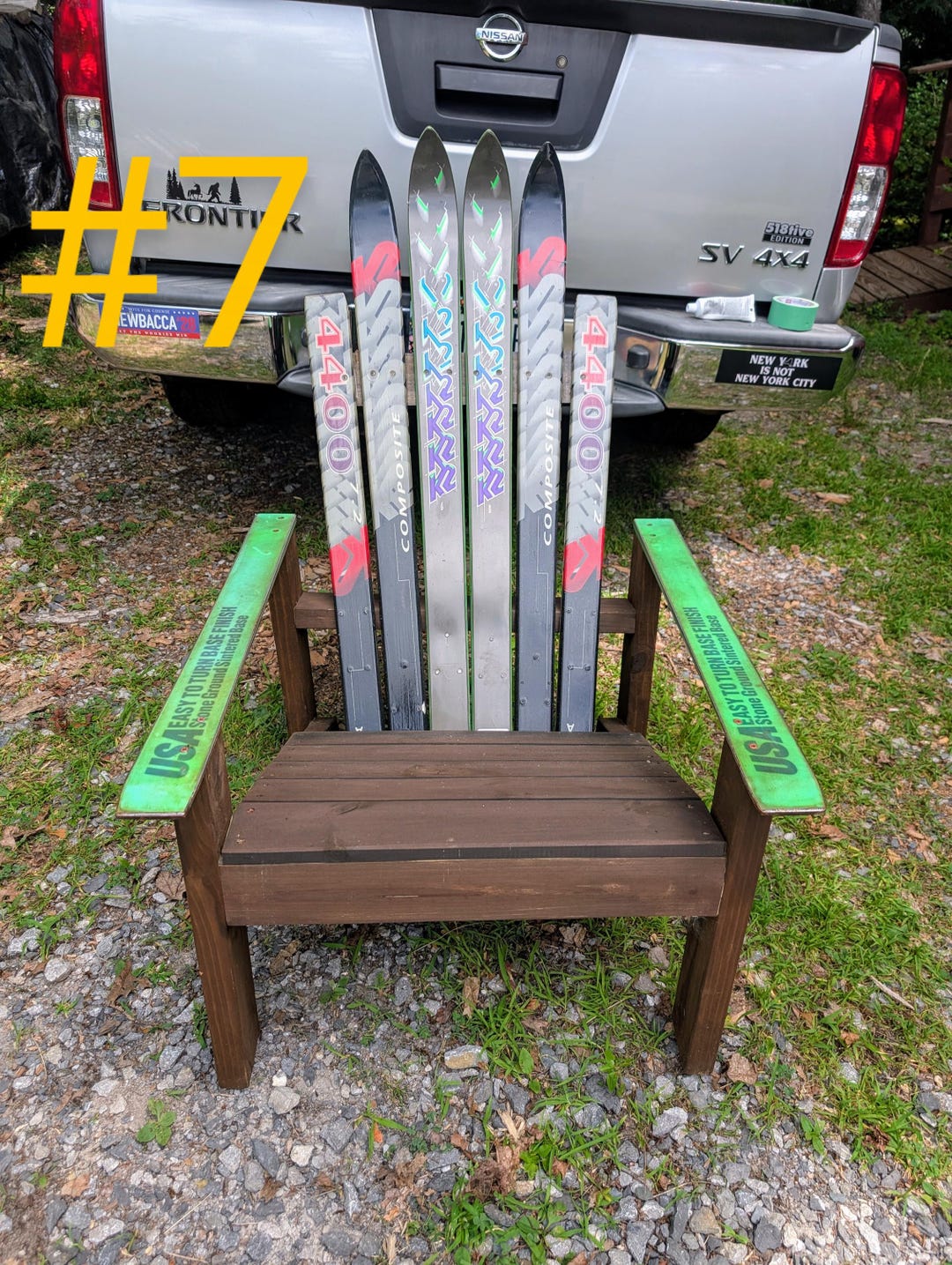 ADIRONDACK SKI CHAIR - Custom Made! Real Skis! Local Pickup Only - Etsy