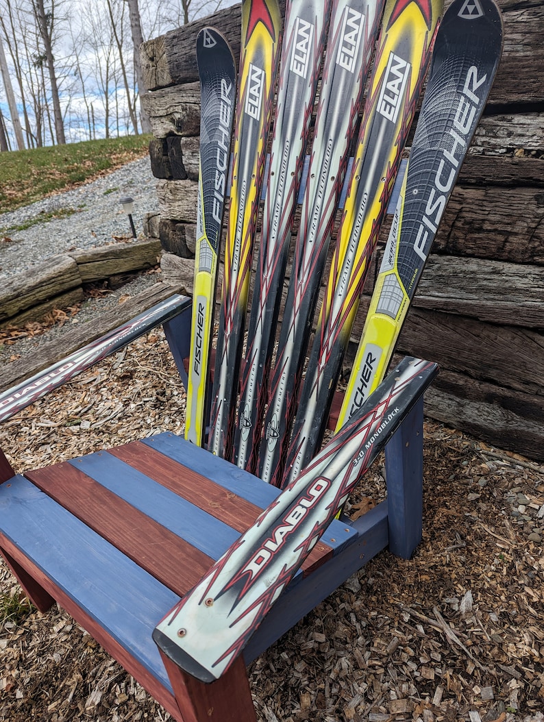 ADIRONDACK SKI CHAIR - Custom Made! Real Skis! Local Pickup Only - Etsy