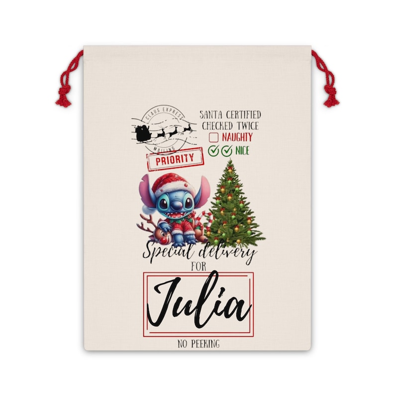 Stitch Personalized Gift Bag, Stitch Christmas Gift, Stitch Gear, Gift ...
