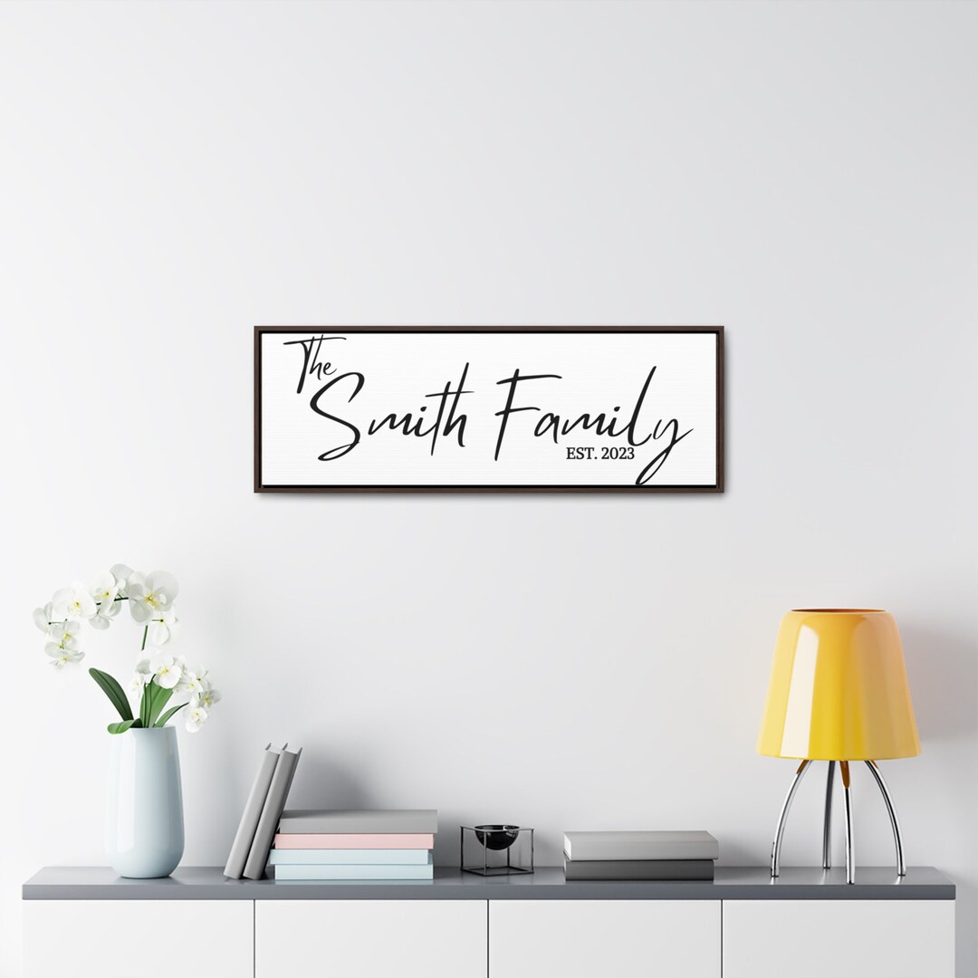 Personalized Family Name Framed Sign, Custom Home Decor, Last Name Wall ...