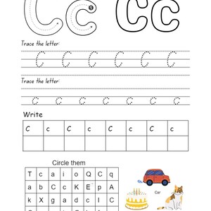 Alphabets Memory Card Printable Learn Writing Tracing Preschool and ...