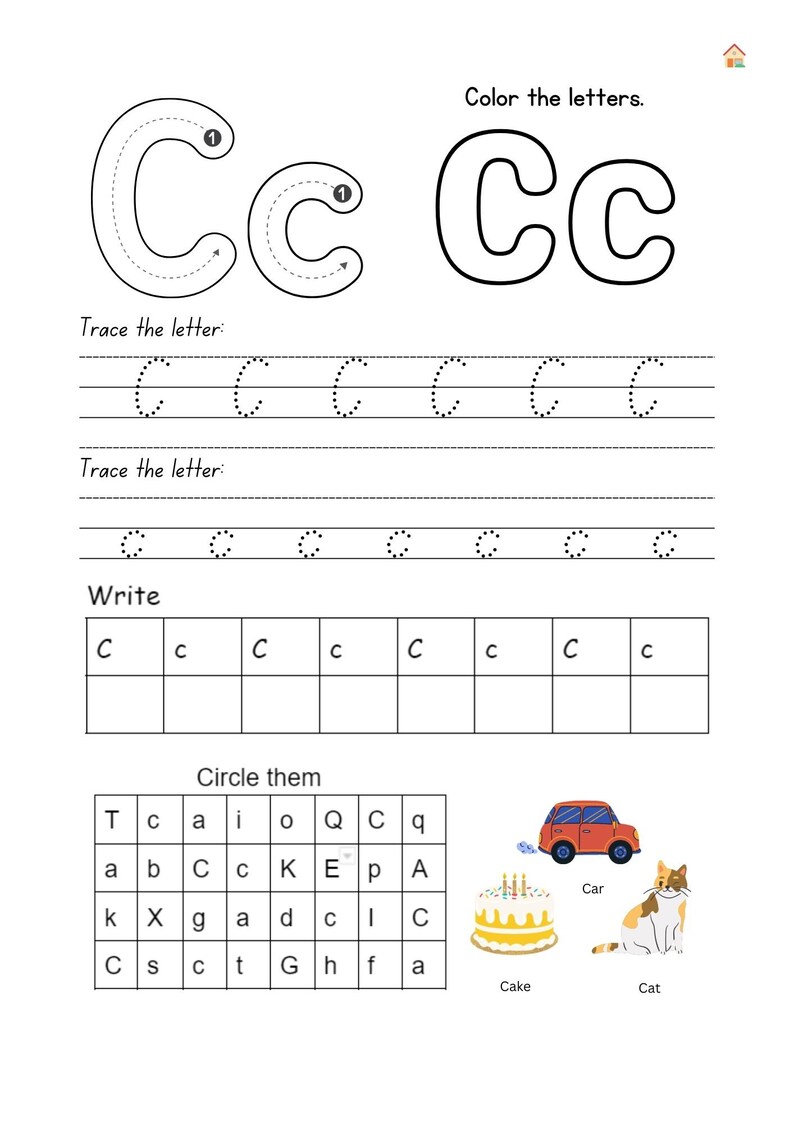 Alphabets Memory Card Printable Learn Writing Tracing Preschool and ...