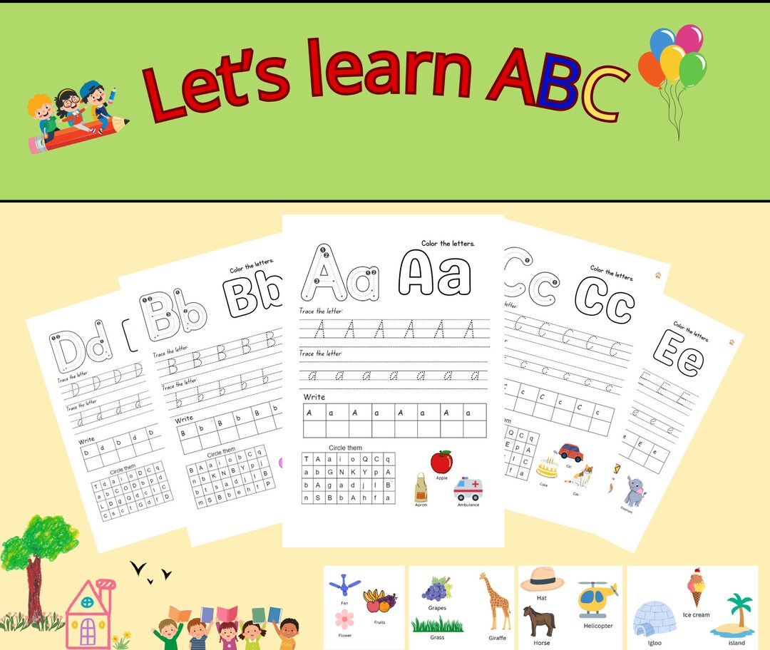 Alphabets Memory Card Printable Learn Writing Tracing Preschool and ...