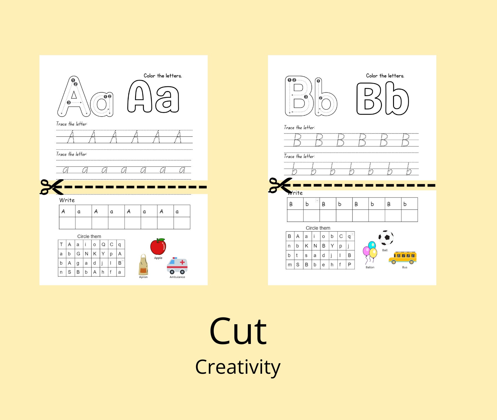 Alphabets Memory Card Printable Learn Writing Tracing Preschool and ...