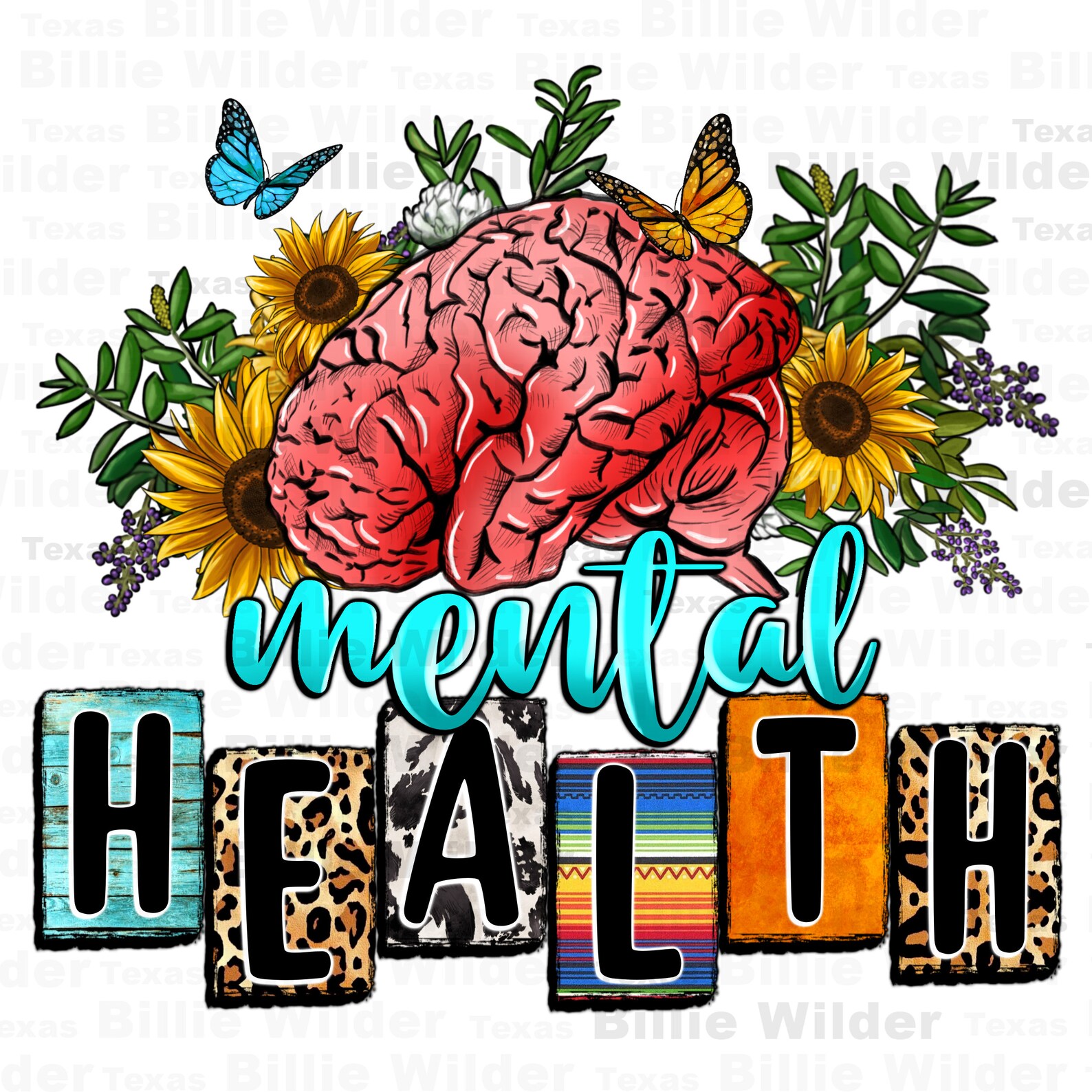 Mental Health Png Western Leopard Mental Png Brain Png - Etsy