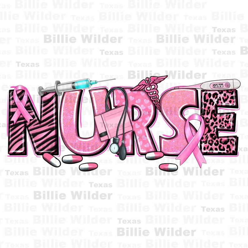 Breast Cancer Nurse With Ribbon Png Sublimation Design Download, Cancer ...