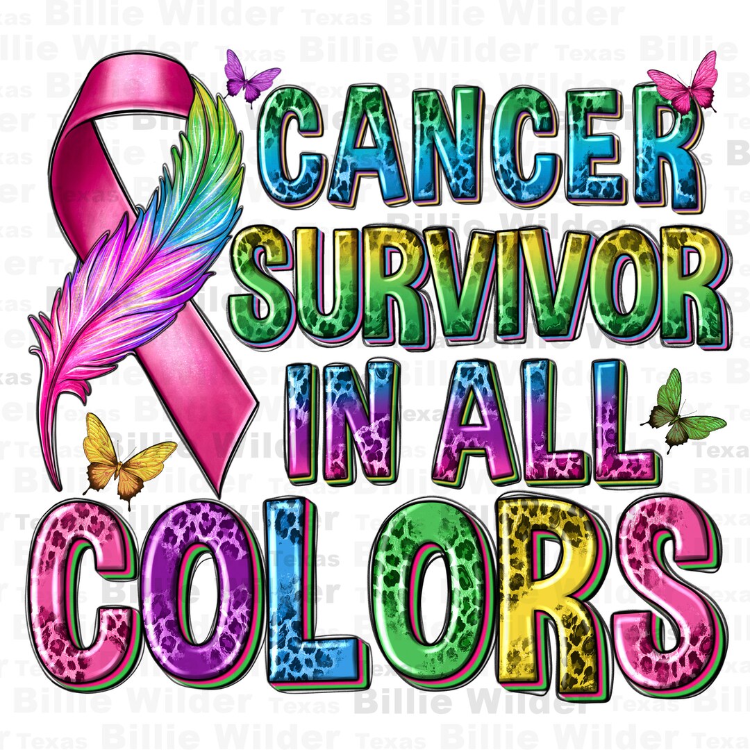 Cancer Survivor in All Color Png Sublimation Design Download, Cancer ...