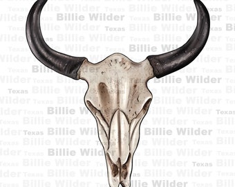 Bull Skull Western Horseshoe Png Sublimation Design Download, Western ...