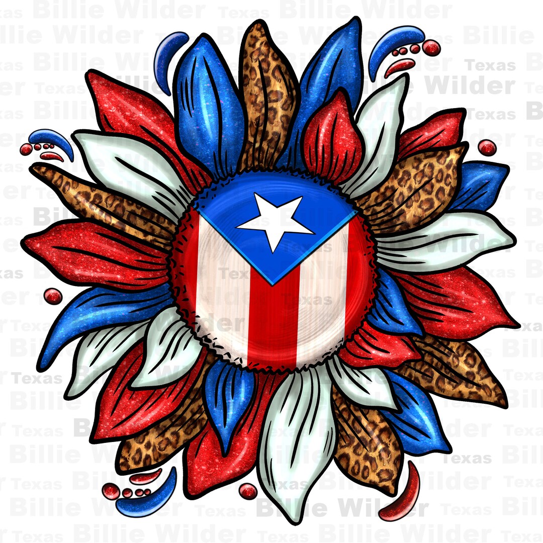 Puerto Rico Sunflower Png Sublimation Design Download, Puerto Rico Png ...