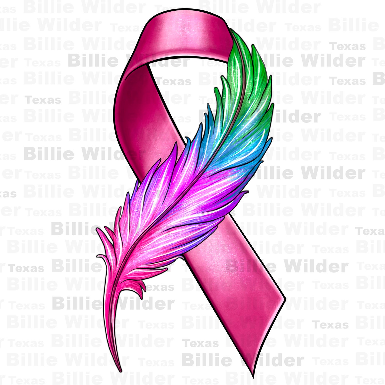 Breast Cancer Ribbon With Feather Png, Cancer Awareness Png, Pink ...