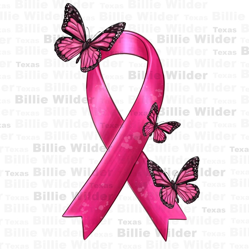 Breast Cancer Ribbon With Butterfly Png Cancer Awareness Png - Etsy