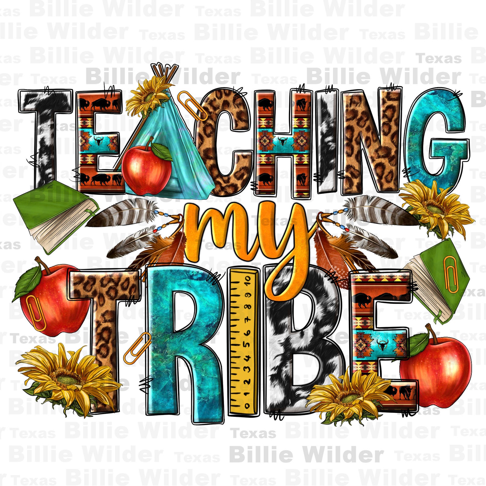 Teaching My Tribe Png Sublimation Design Download - Etsy