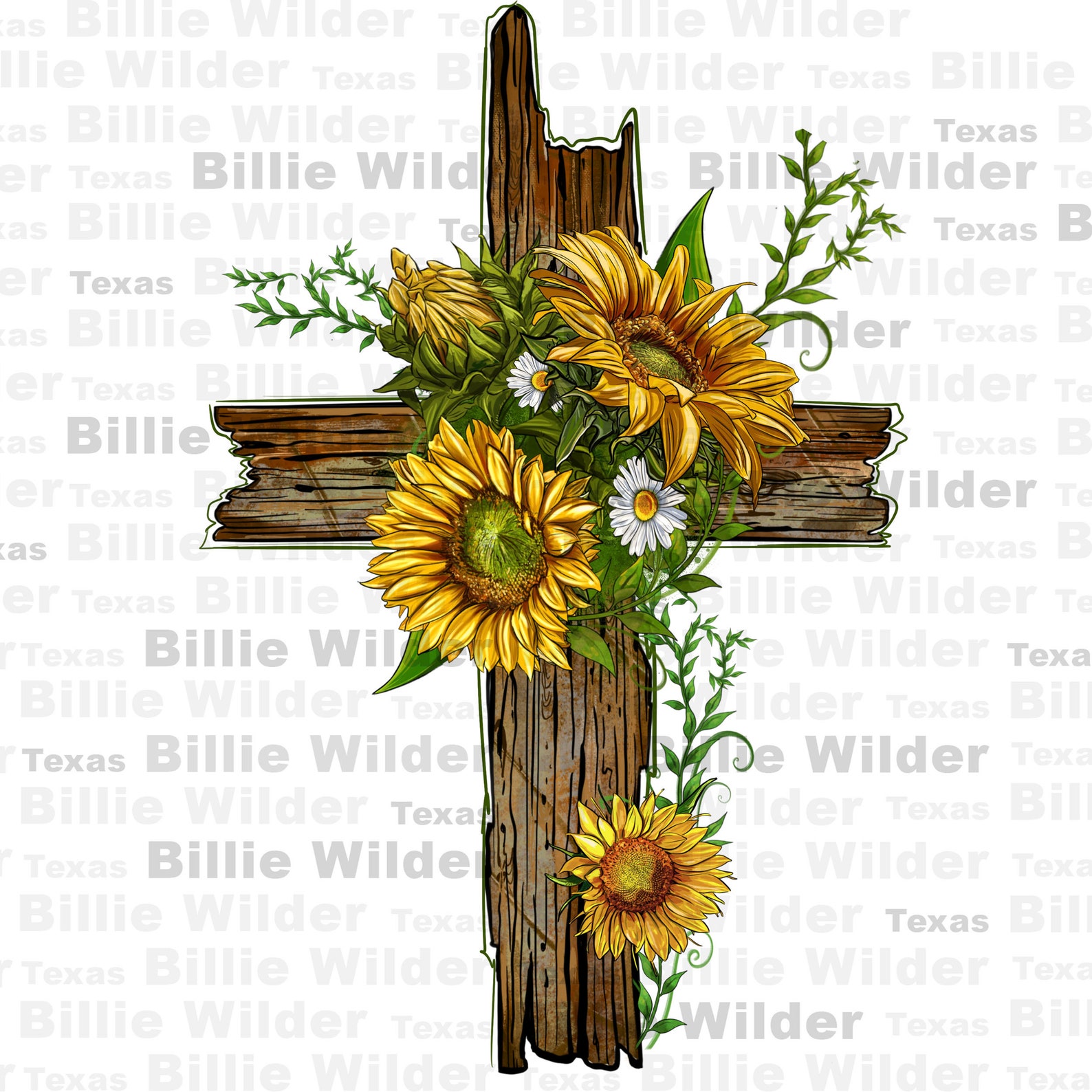 Sunflowers Cross Png Sublimation Design Download, Christian Png ...