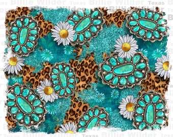 Western Leopard Turquoise Frame Png, Western Background, Western ...
