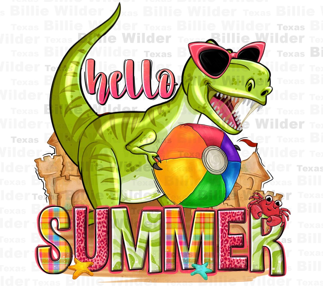 Hello Summer Rex Png, Hello Summer Png, Beach Vibes Png, Summer ...