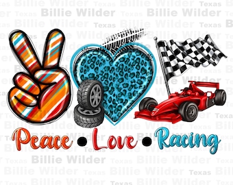 Peace Love Racing Png Sublimation Design Download, Race Life Png, Race ...