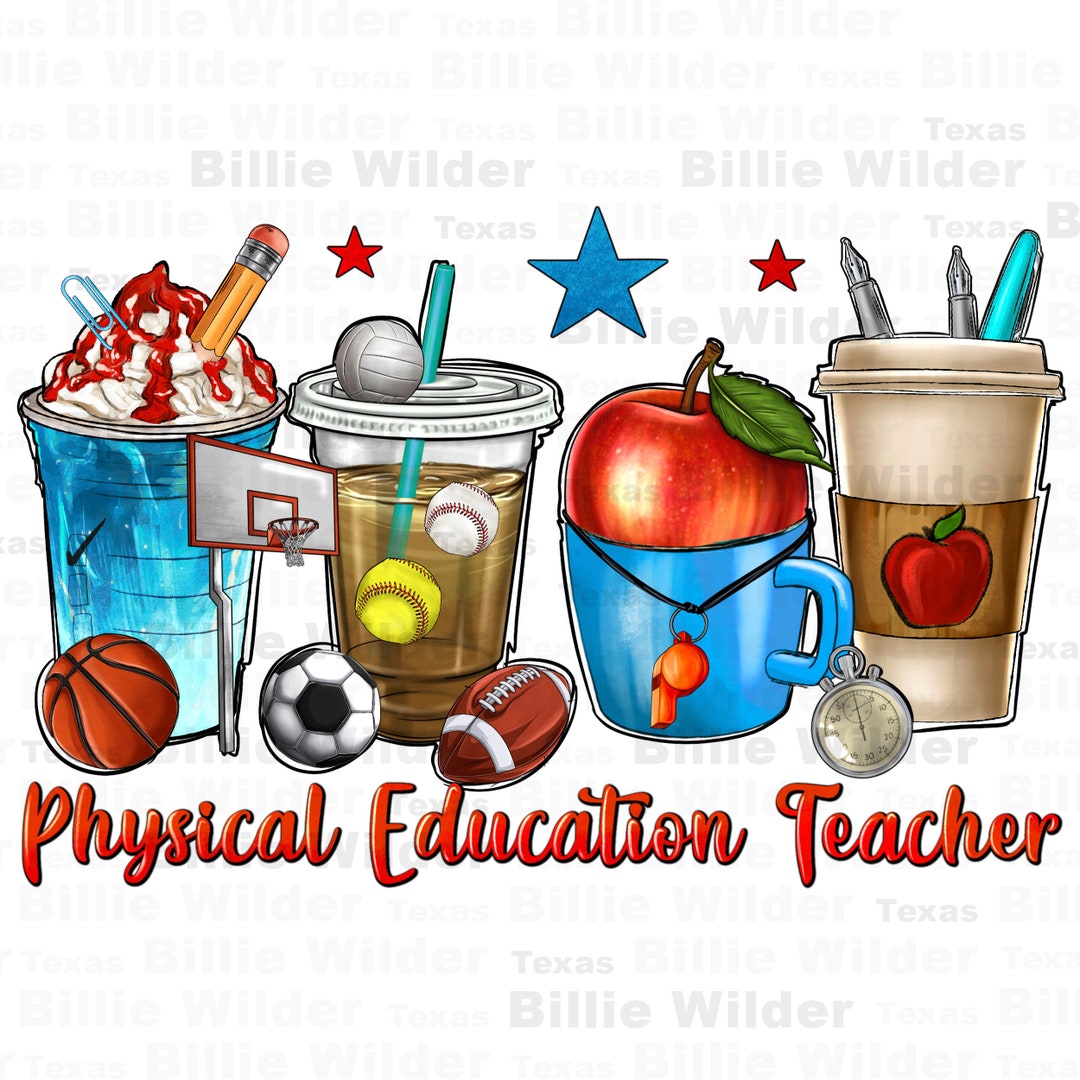 Physical Education Teacher Coffee Cups Png Sublimation Design Download ...