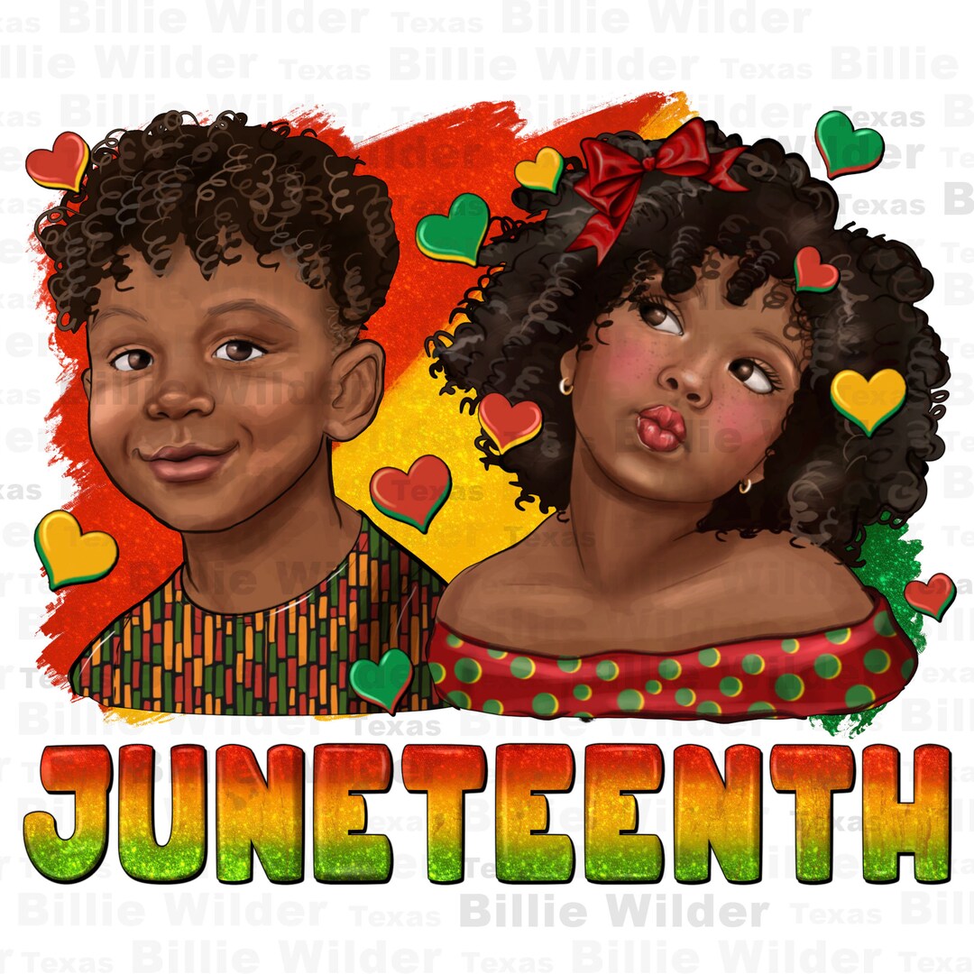Juneteenth With Afro Black Kids Png Sublimation Design Download ...