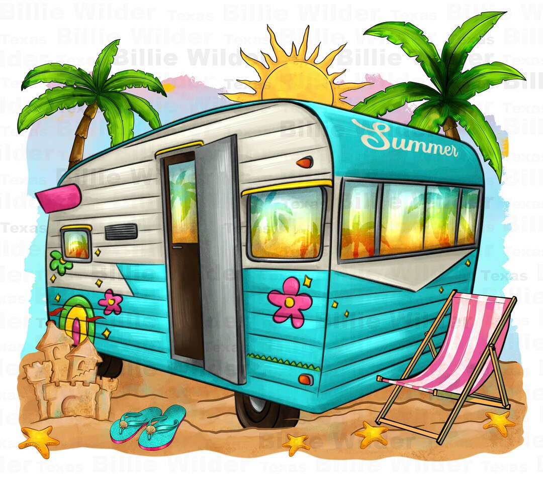 Summer Caravan Png, Camp Life Png, Summer Camping Png, Summer Vibes Png ...