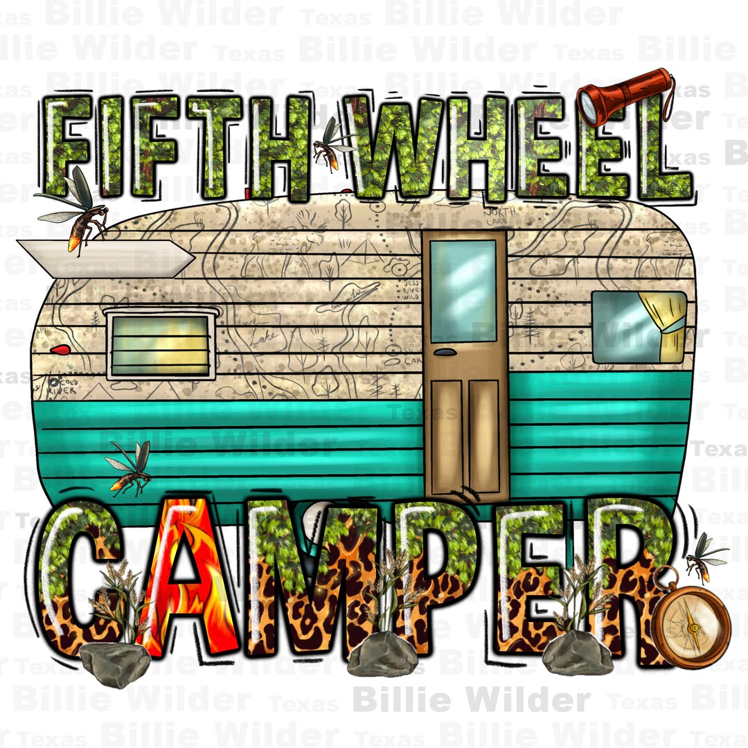 Fifth Wheel Camper Png Sublimation Design Download, Camping Png, Happy ...