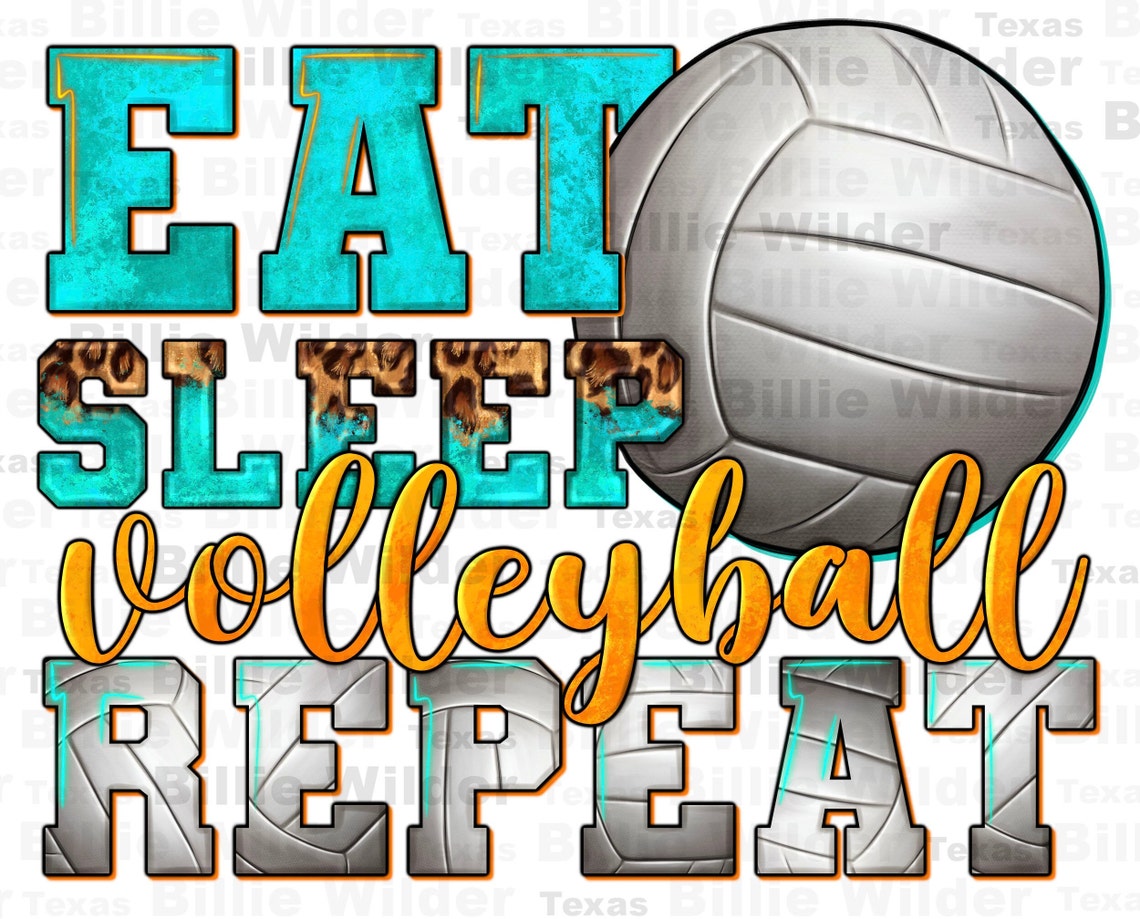 Eat Sleep Volleyball Repeat Png Sublimation Design Download - Etsy