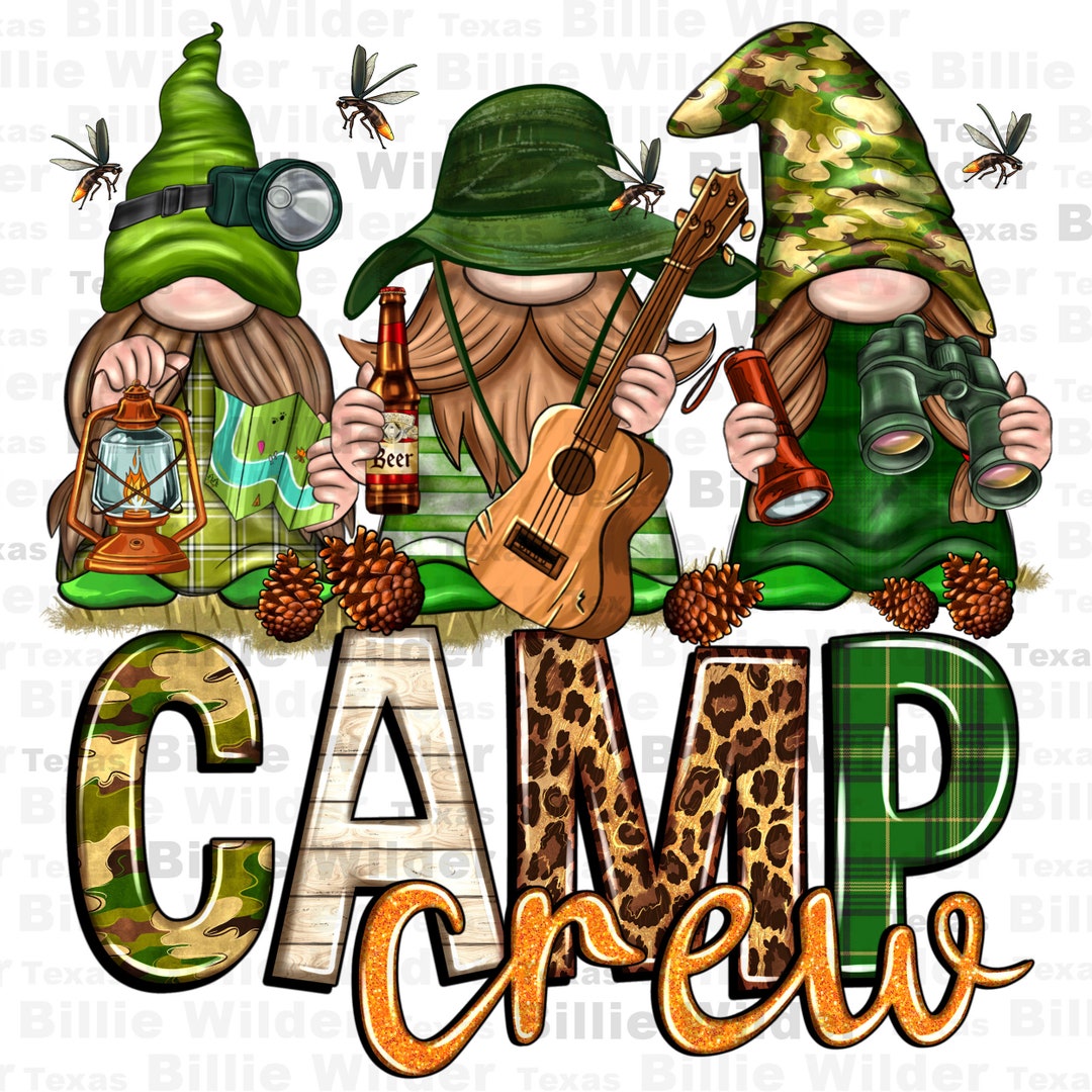 Camp Crew With Gnomes Png Sublimation Design Download, Camping Png ...