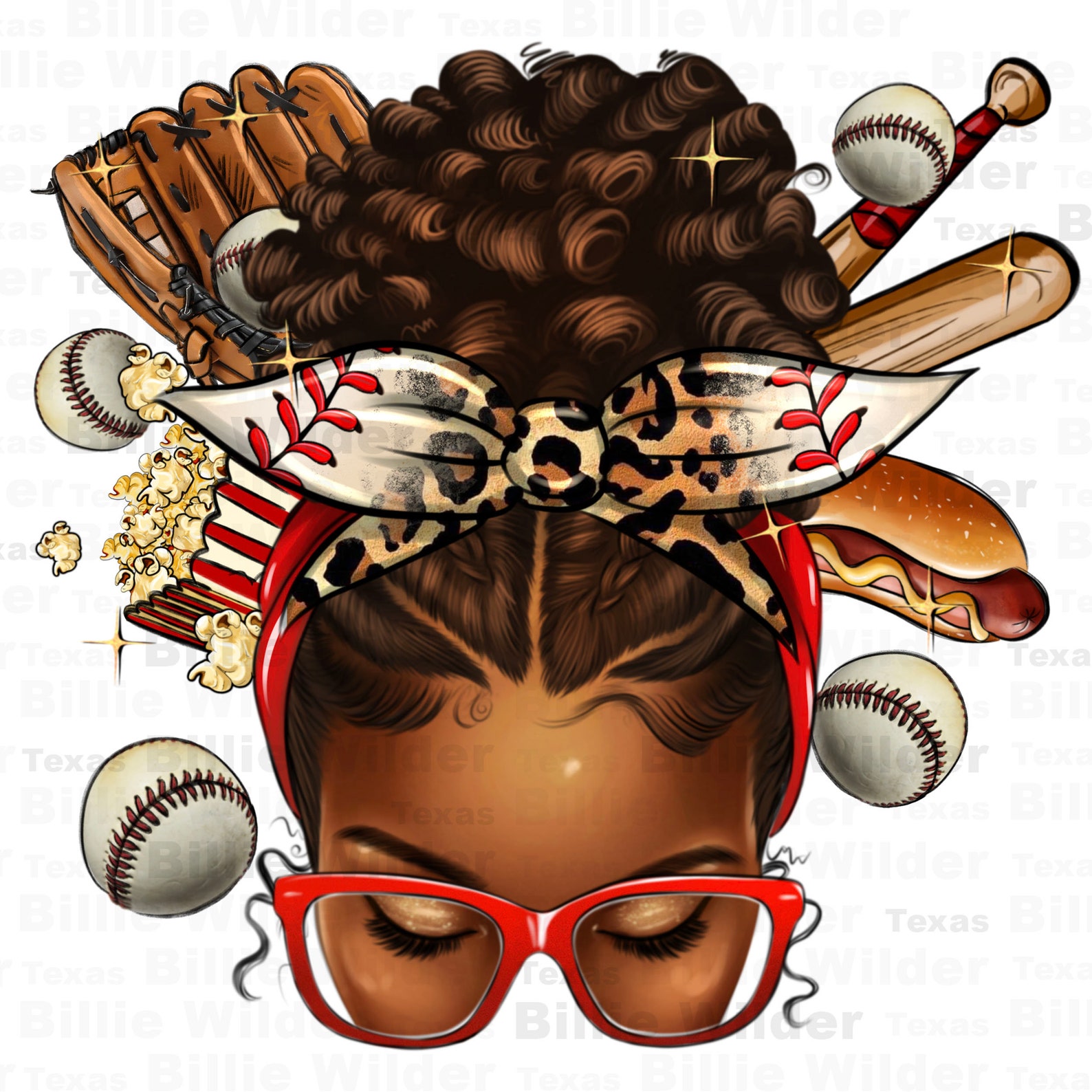 Baseball Afro Messy Bun Png Sublimation Design Download, Sport Png ...