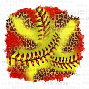 Softball With Leopard Patches Png Sublimation Design Bundle, Patches ...
