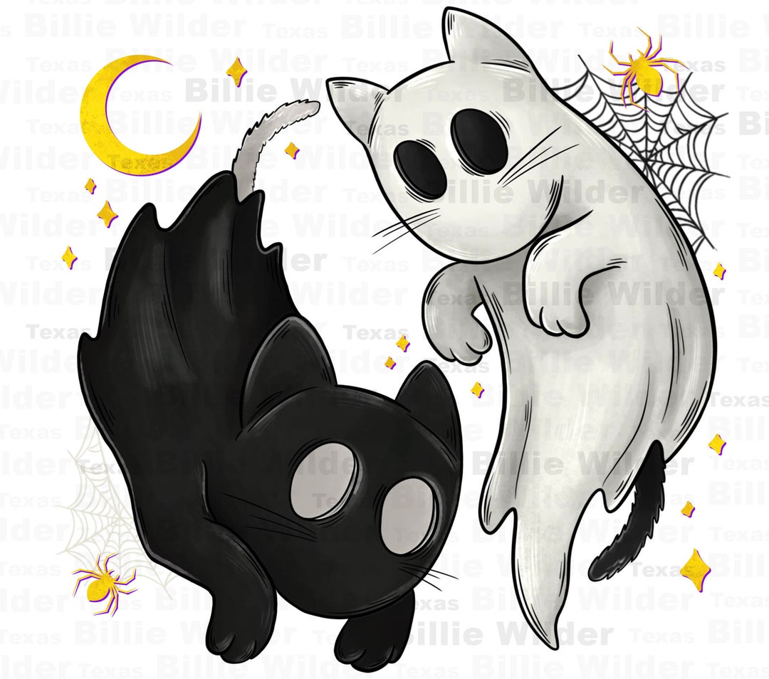 Ghost Cats With Balance Halloween Png, Happy Halloween Png, Spooky ...