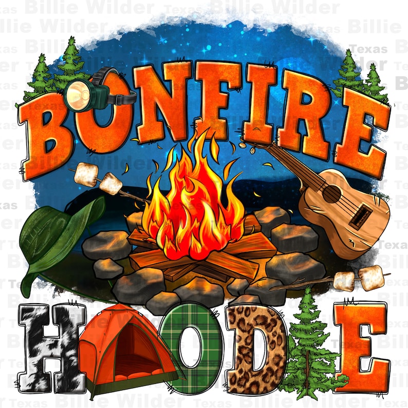 Bonfire Hoodie Png Sublimation Design Download, Camping Png, Happy ...