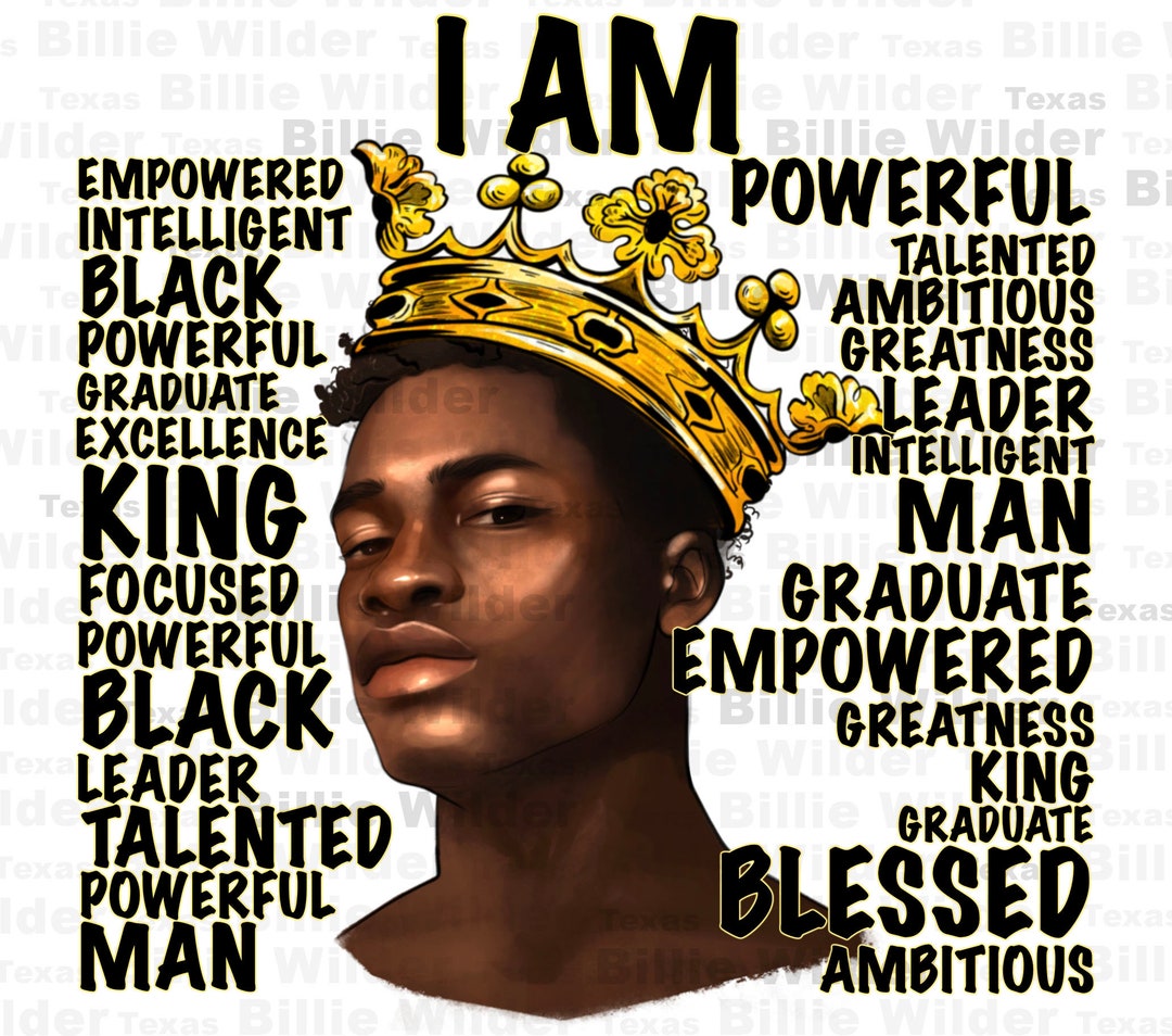Afro Man Black King I Am Png Sublimation Design Download, Afro Man Png ...