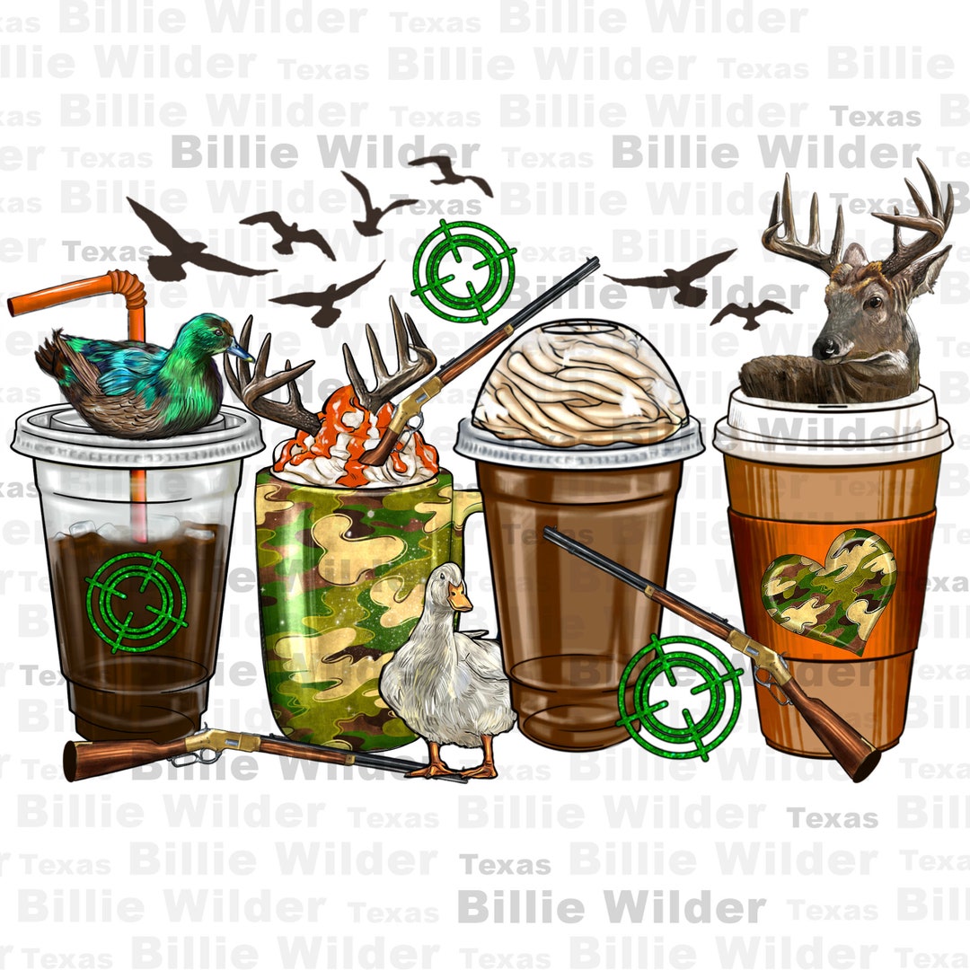Hunter Coffee Cups Png Sublimation Design Download, Hunting Png ...