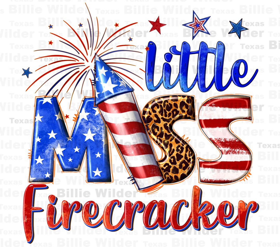 Little Miss Firecracker Png Sublimation Design Download, USA Fireworks ...
