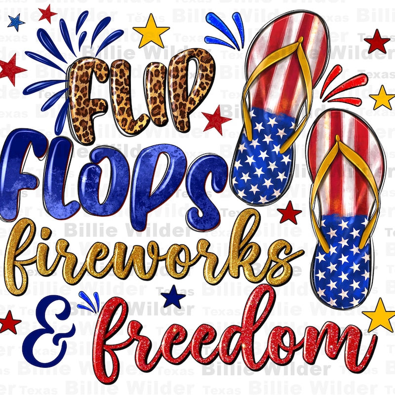 Patriotic Flip Flops - Etsy