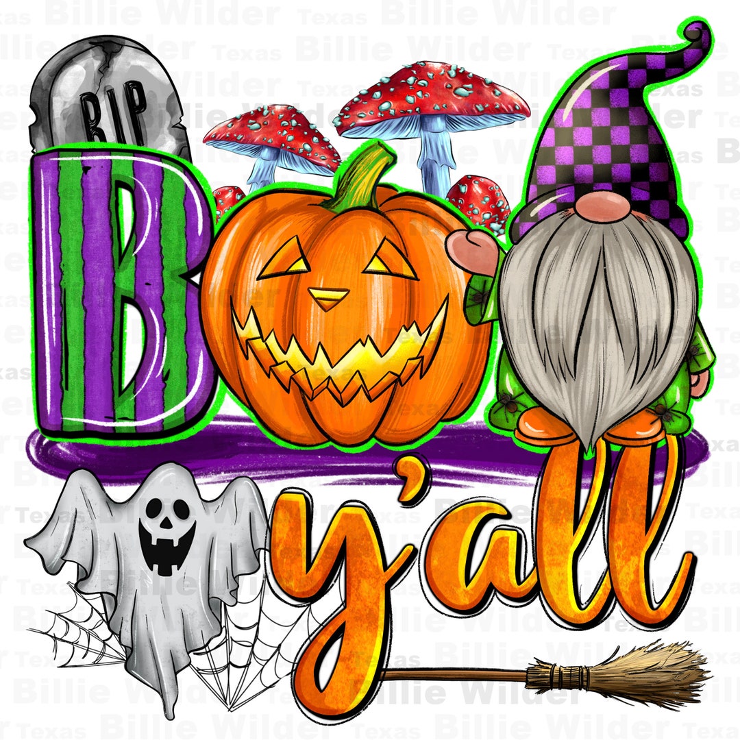Boo Y'all Png Sublimation Design Download, Happy Halloween Png, Spooky ...